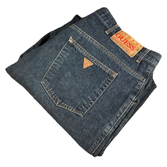 Guess | Jeans | Vintage Guess Pascal Fit Straight Wide Leg Blue Denim ...